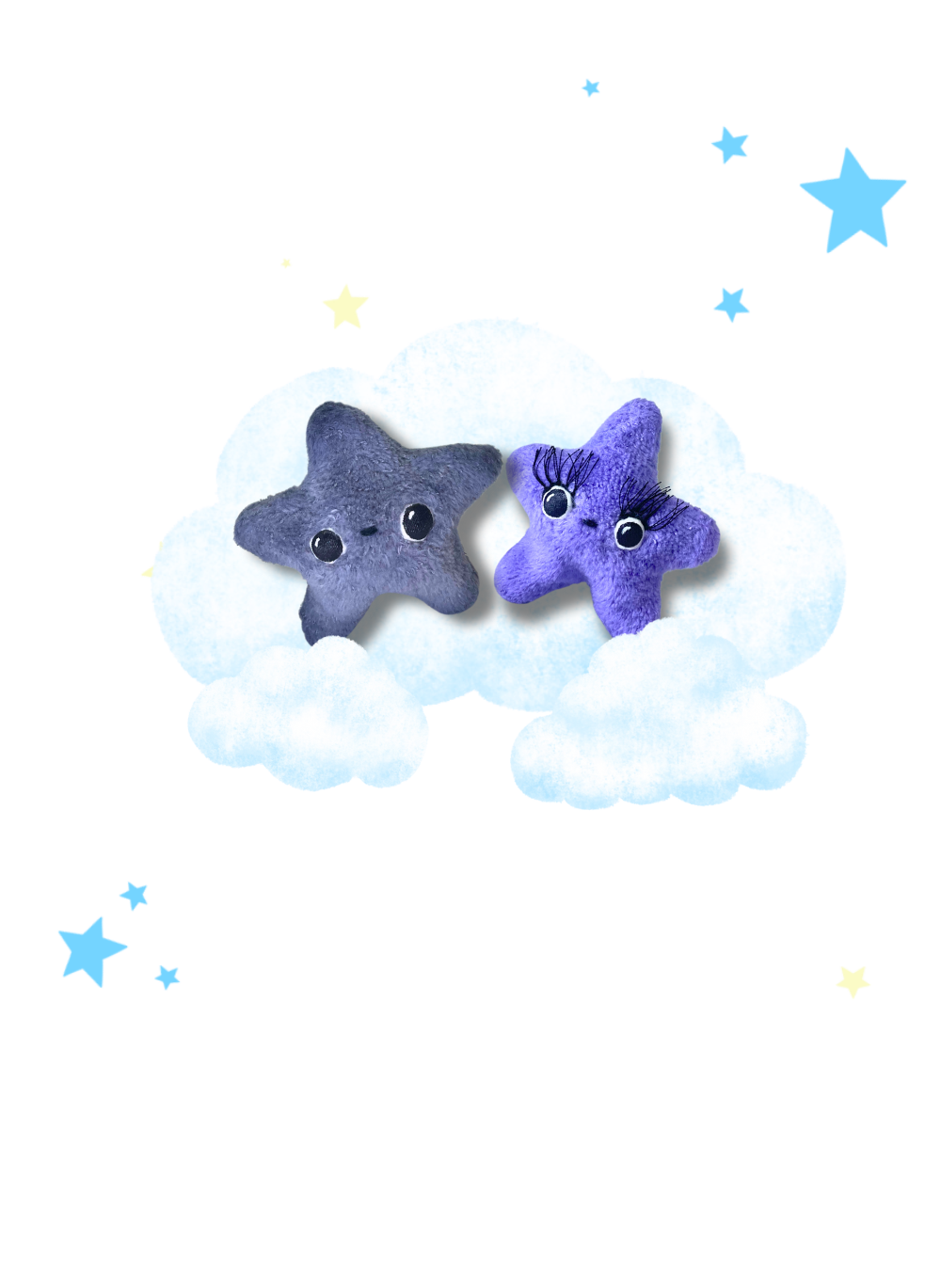 luminescent little ice blue star plushie – bestie star plushies